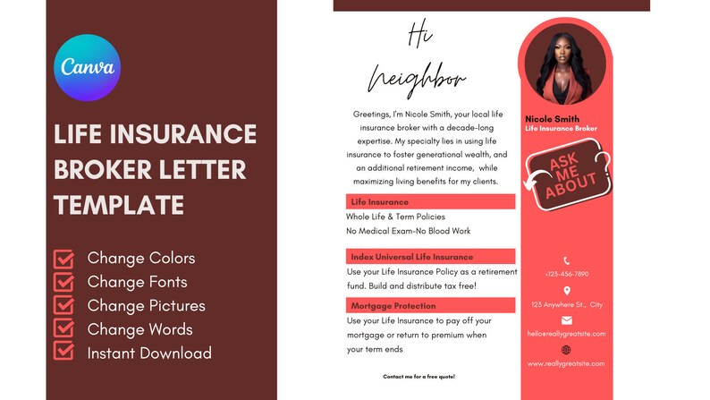 Life Insurance, Insurance Broker Introduction Flyer Template, Mortgage ...