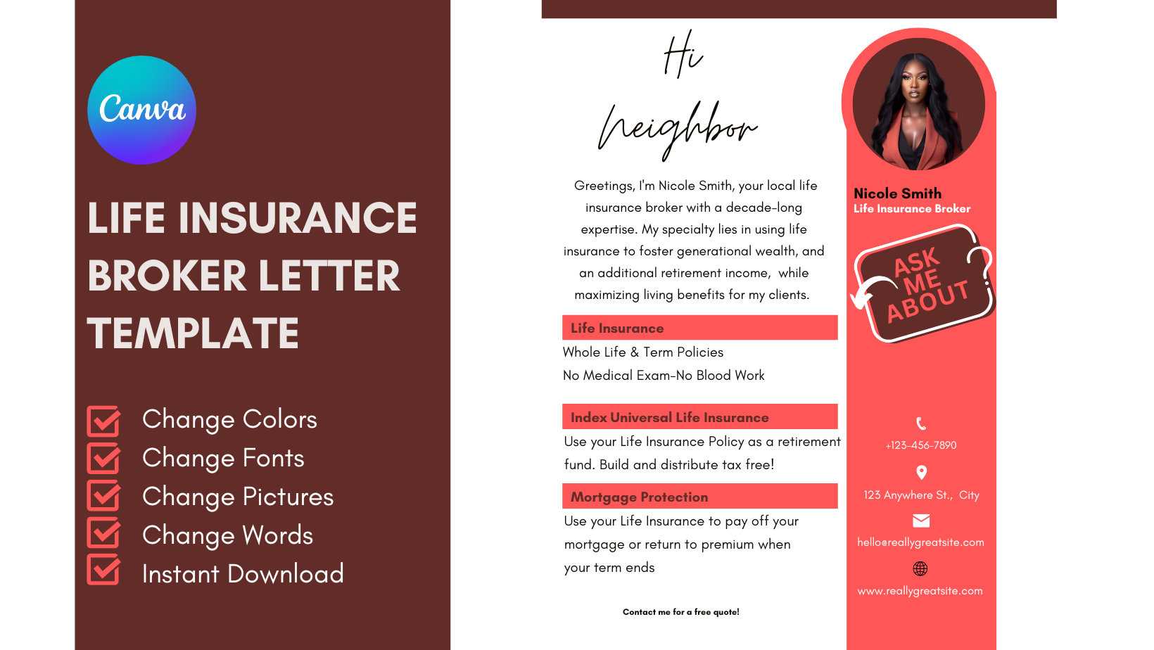Life Insurance, Insurance Broker Introduction Flyer Template, Mortgage ...