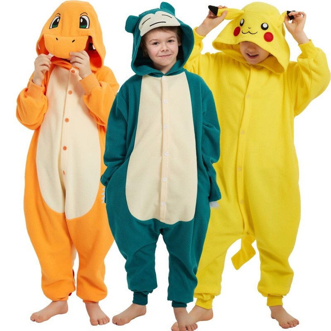 POKEMON COSTUMES for Kids Pikachu Charmander & Snorlax - Etsy UK