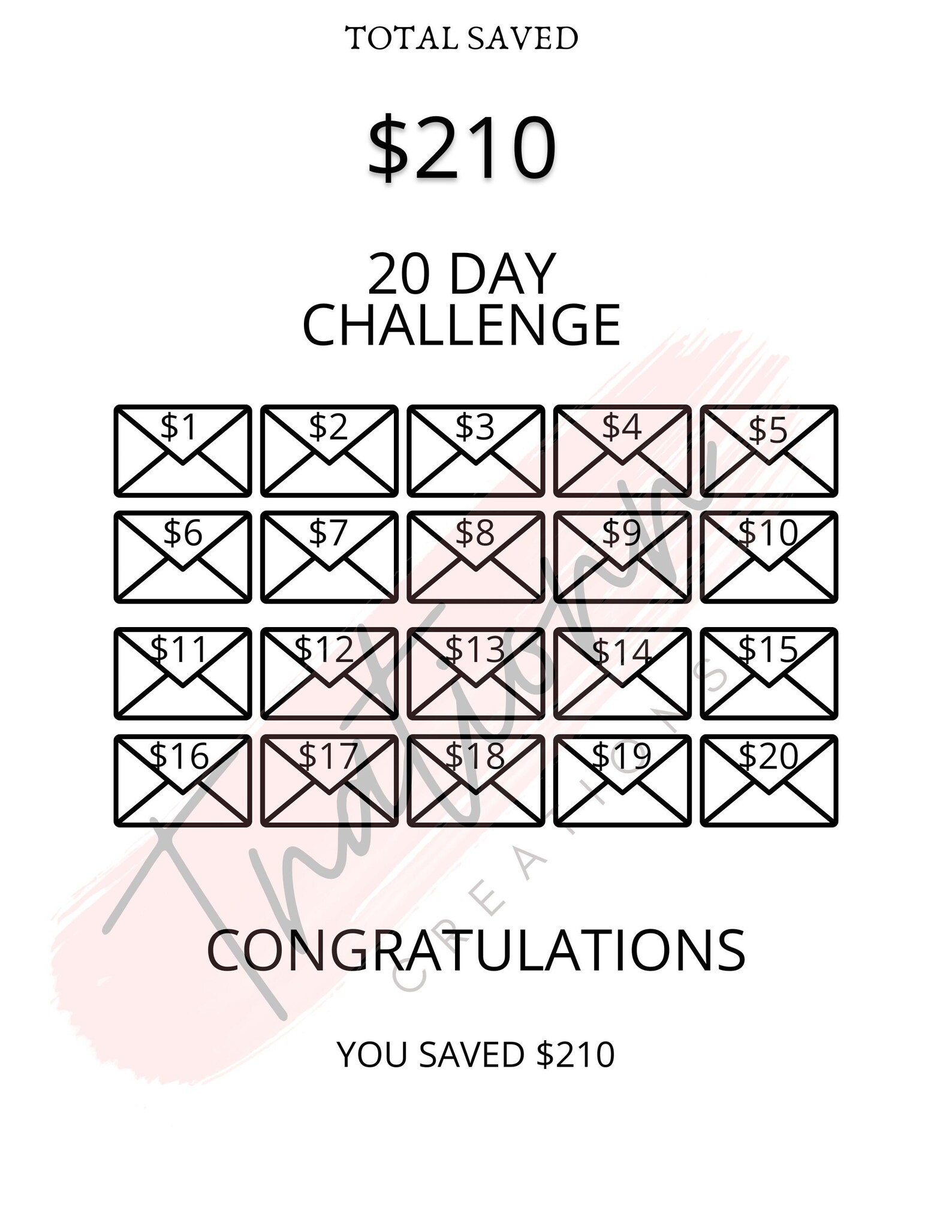 Envelope Stuffing Challenge, Money Savings Challenge, Budget Friendly ...