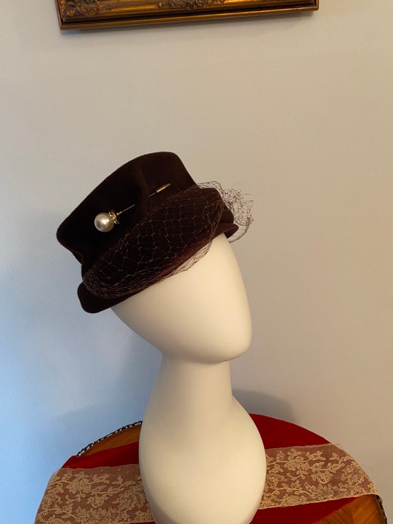 peachbloom velour vintage hat - Gem