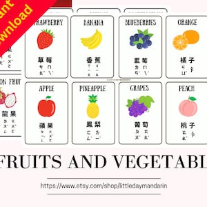 Learn Mandarin With Fruits and Vegetables in Zhuyin 注音 bopomofo ...