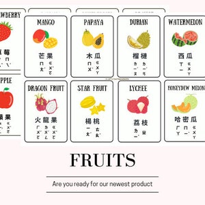 Learn Mandarin With Fruits and Vegetables in Zhuyin 注音 bopomofo ...