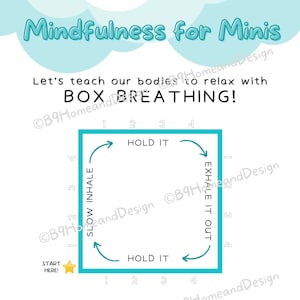 Box Breathing Printable Flyer Mindfulness for Minis Calm Down Stress ...
