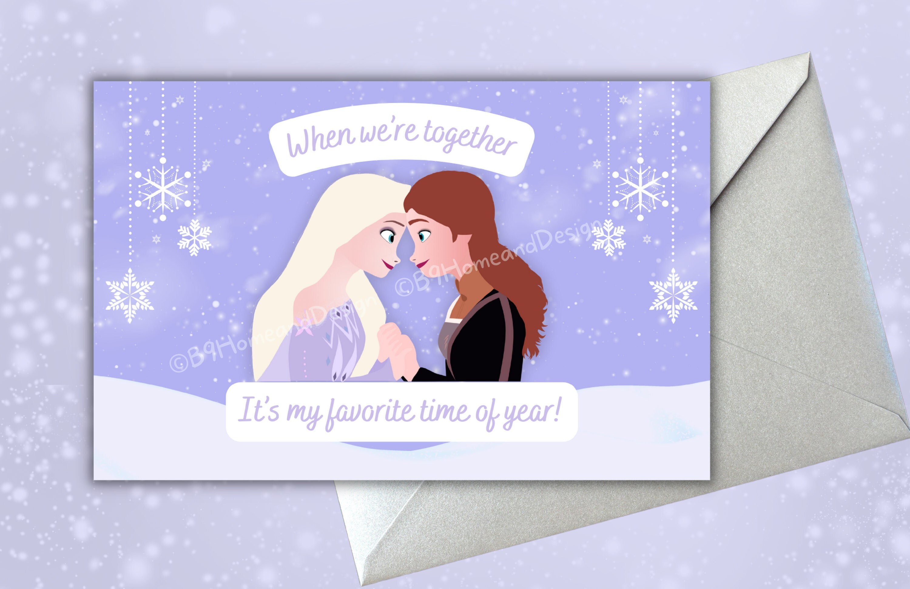 Frozen 2 Elsa & Anna Greeting Card Christmas Hanukkah - Etsy