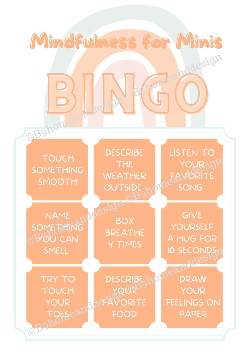 Mindfulness Bingo - Calming Game for Kids, Children, Schools, Home ...