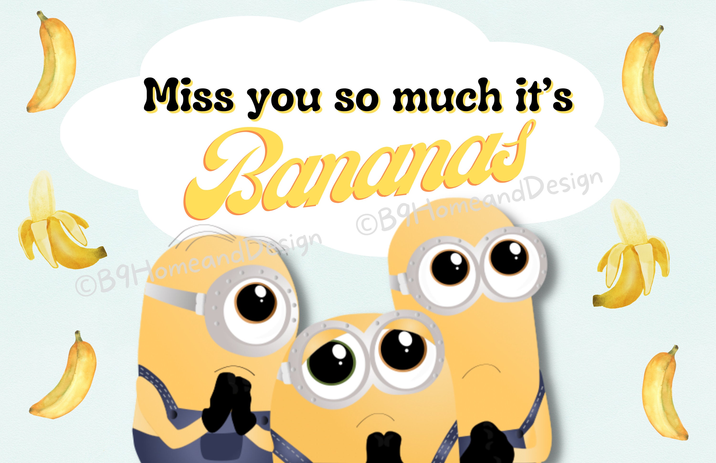 Minions - Rise of Gru - Despicable Me Greeting Card “miss You so Much ...