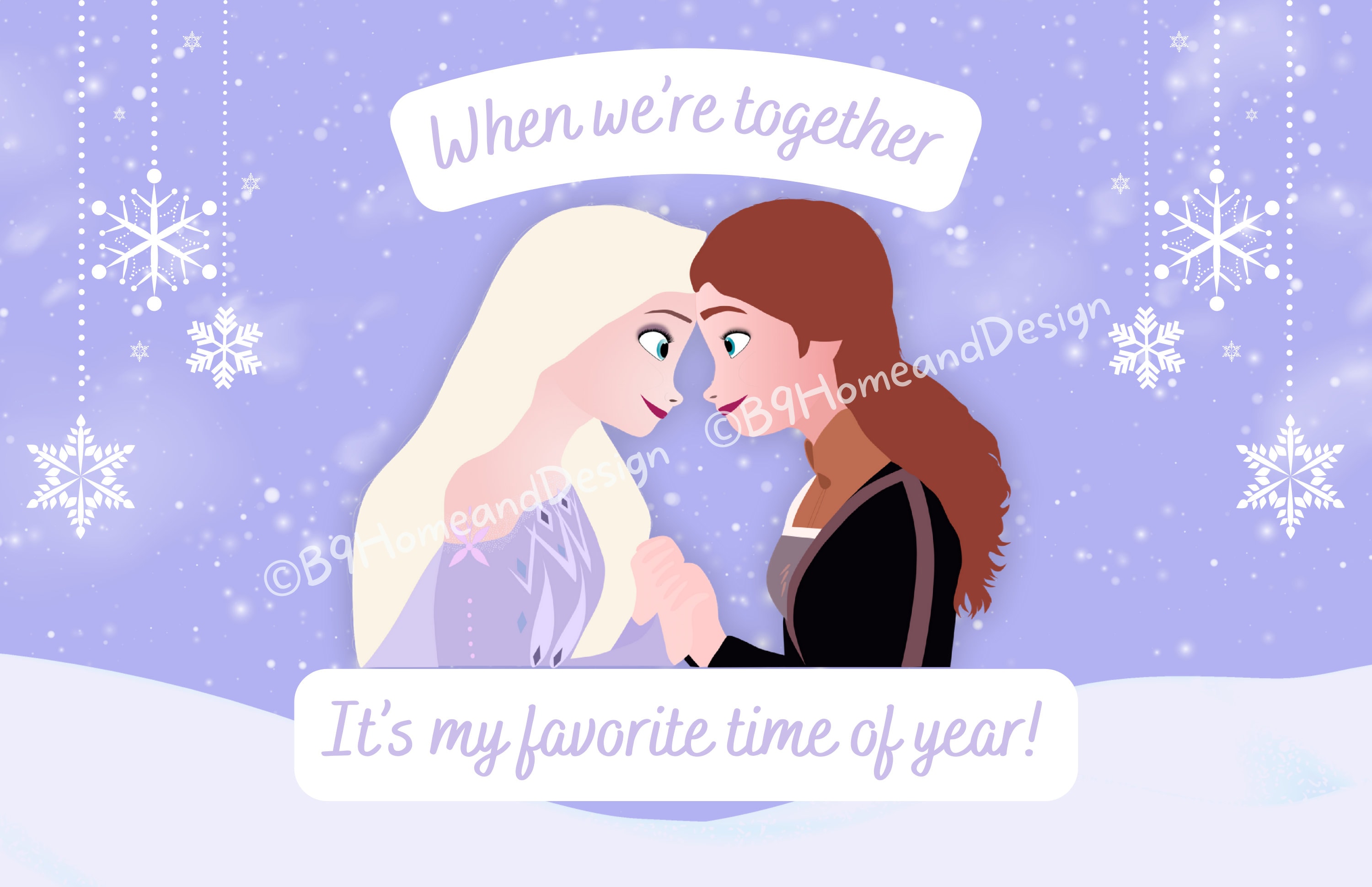 Frozen 2 Elsa & Anna Greeting Card Christmas Hanukkah - Etsy