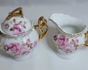 Vintage 1960’s Lefton Japan Heritage Floral Handpainted Sugar and ...