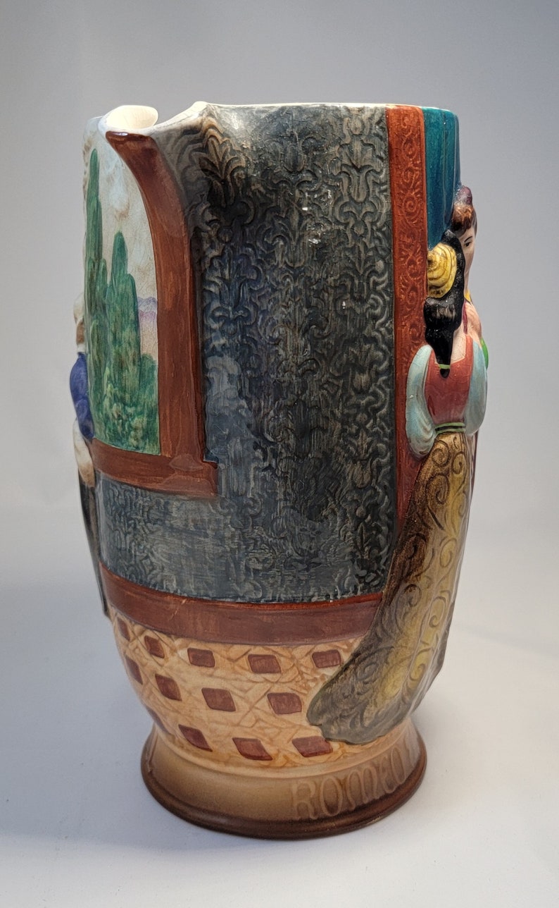 Vintage 1950's Beswick England Pitcher Depicting Balcony Scene From ...