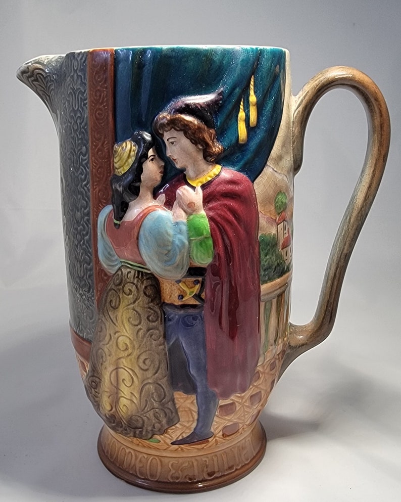 Vintage 1950's Beswick England Pitcher Depicting Balcony Scene From ...