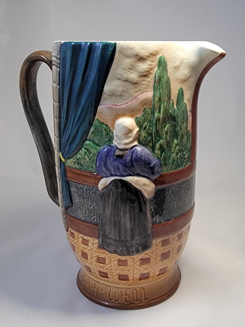 Vintage 1950's Beswick England Pitcher Depicting Balcony Scene From ...