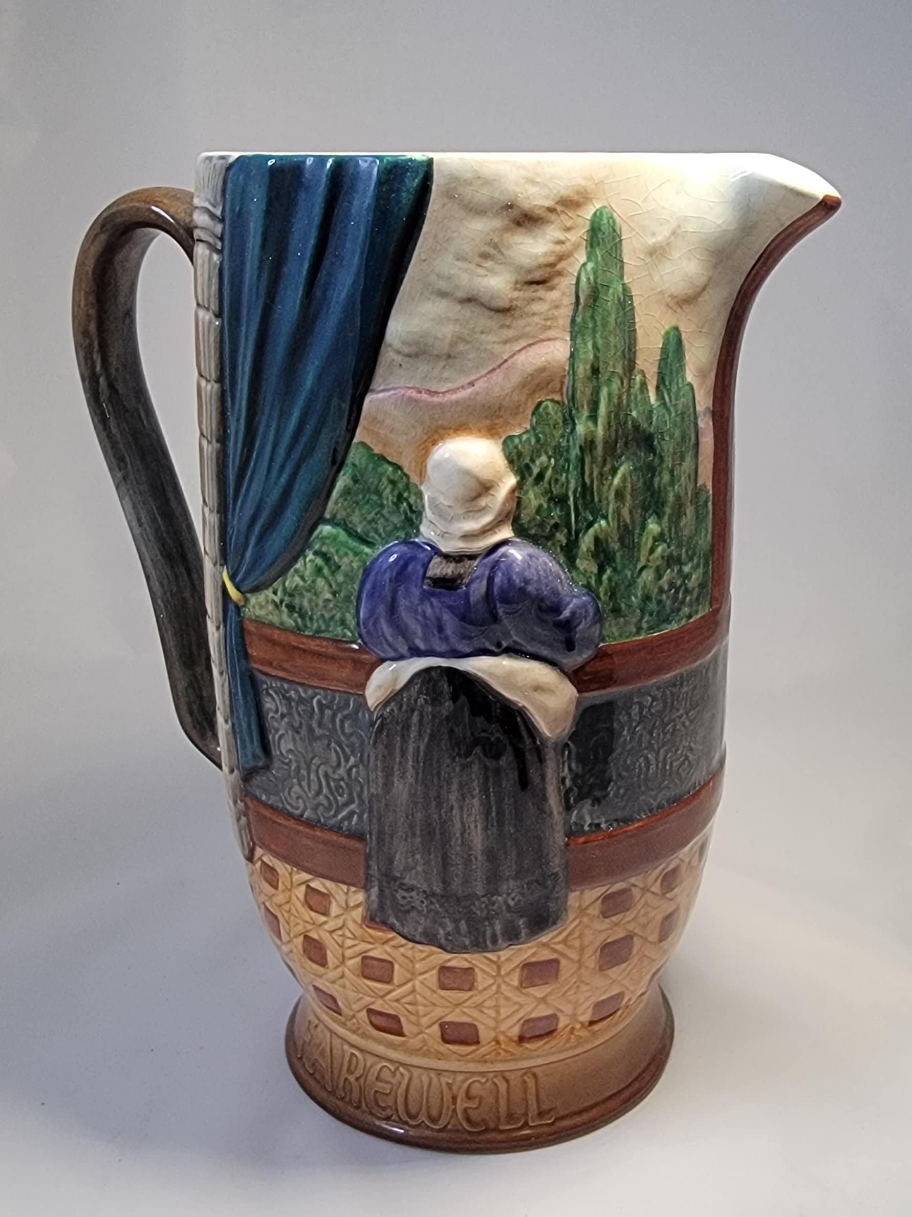 Vintage 1950's Beswick England Pitcher Depicting Balcony Scene From ...