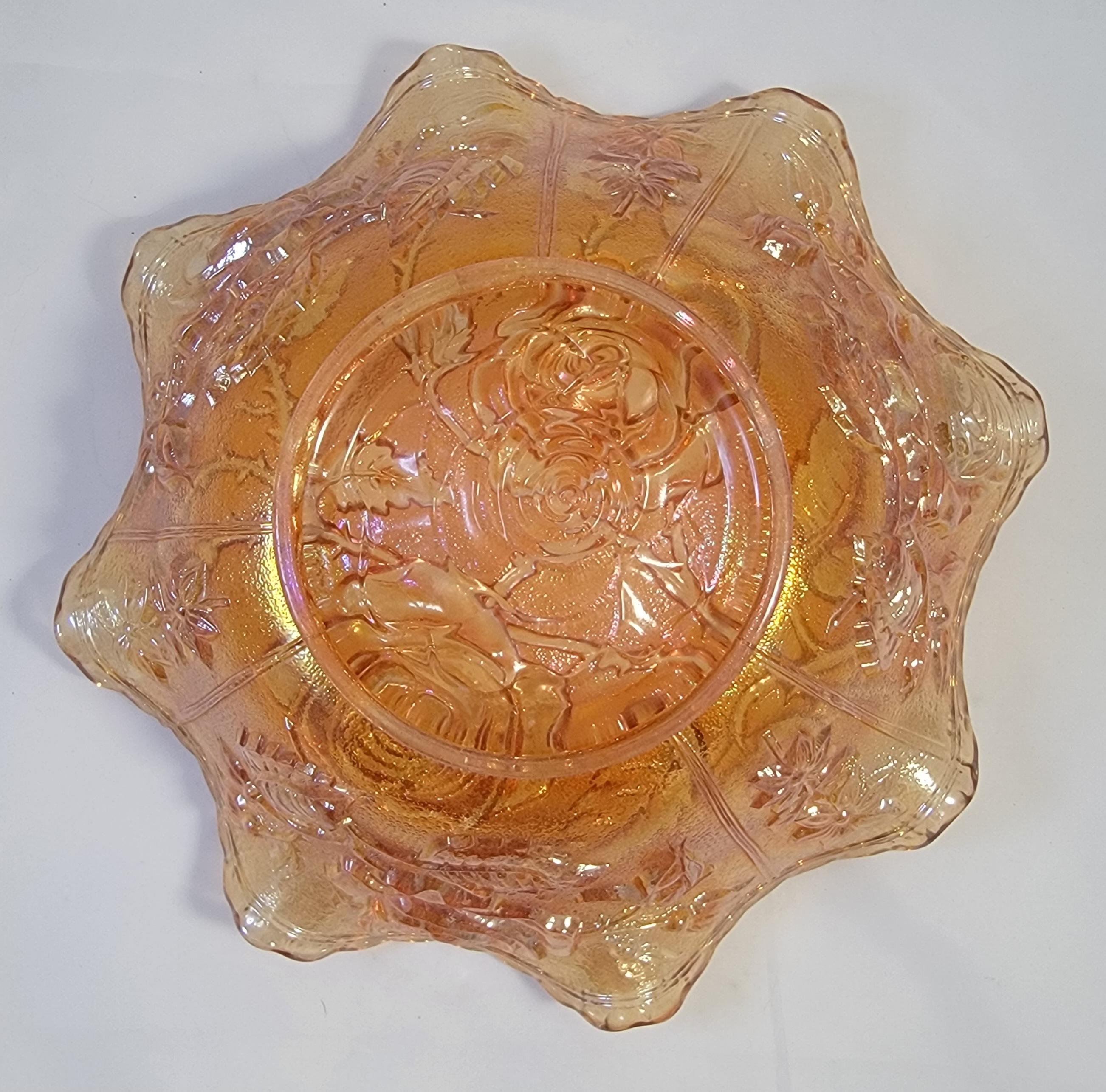 Vintage 1920's Imperial Glass Co. Depression Carnival Glass Marigold ...