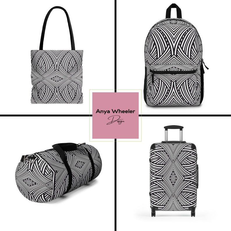 Abstract Lines Collection: Tote, Backpack, Duffel Bag & Suitcase - Etsy