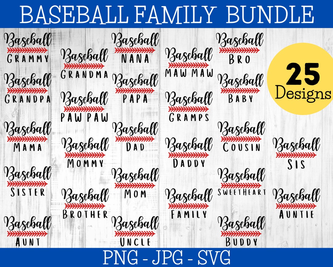 Baseball Family 25 Design Bundle, PNG, JPG, SVG, Baseball Mom, Baseball ...