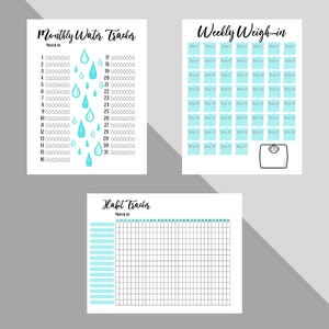 Health and Wellness Printable Bundle, Health Tracker, Meal Planner ...