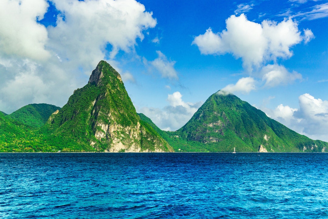 Stunning Pitons Glossy Print, High-quality Canvas Print, and Modern ...