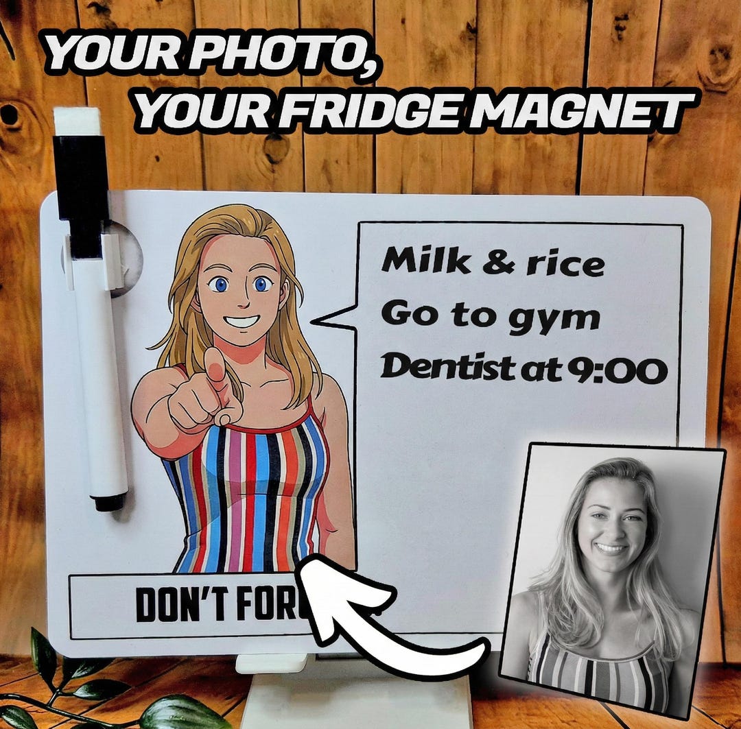 Personalized Fridge Magnet With Custom Photo & Message - Etsy