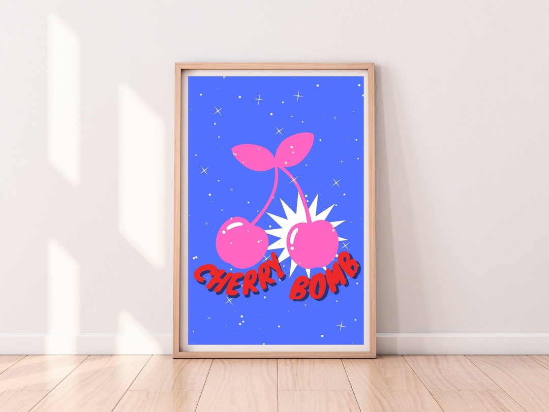 Cherry Bomb Printable Wall Art, Digital Download, Modern Wall Art ...