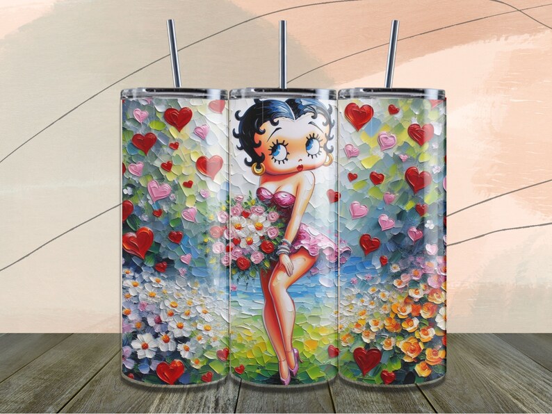 Get 4 Romantic Betty Boop Tumbler Designs+1 Gift Straight,betty Boop ...