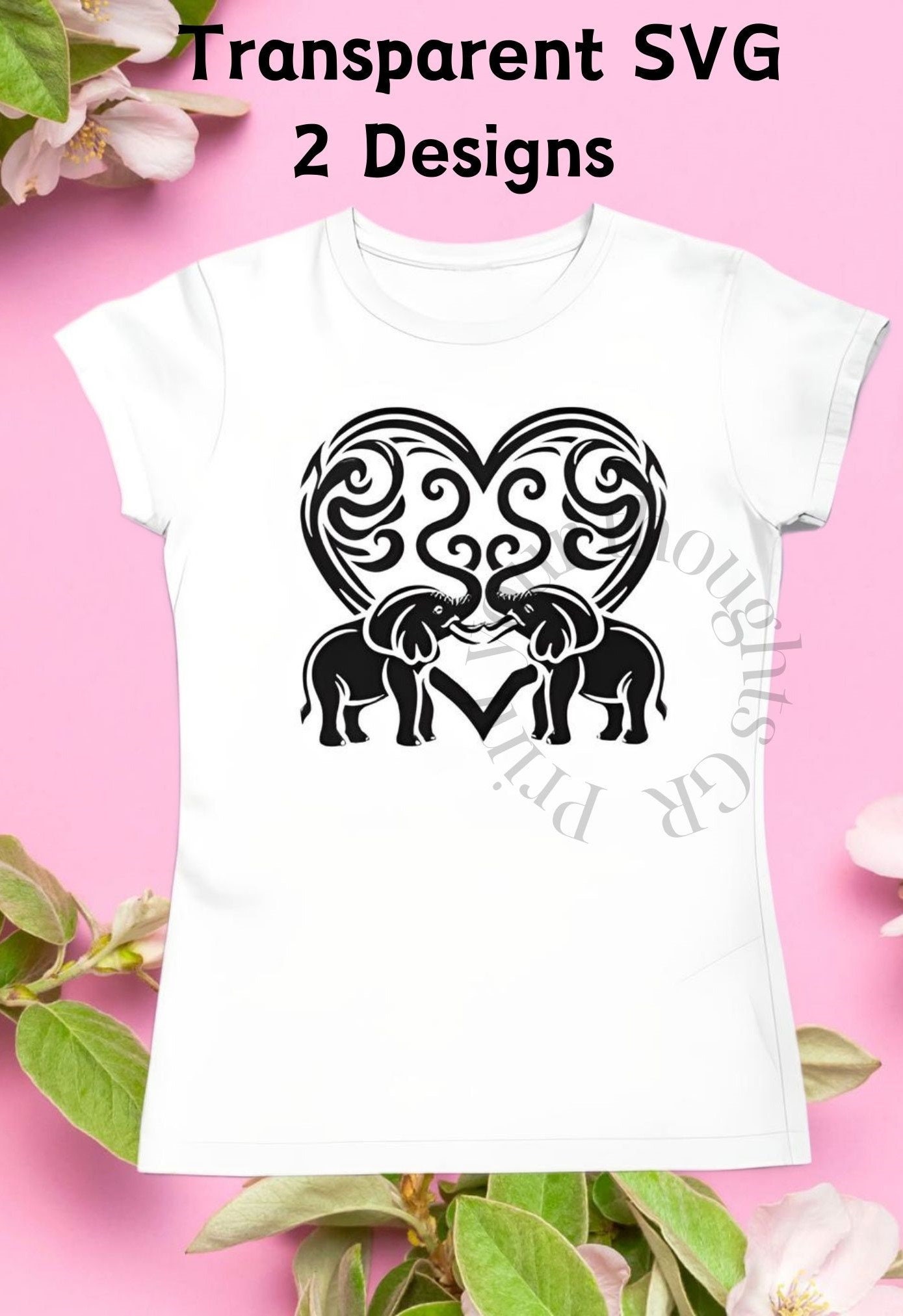 2 Elephant Files SVG PNG, Love Elephants Clip Art, Cricut Print and Cut ...