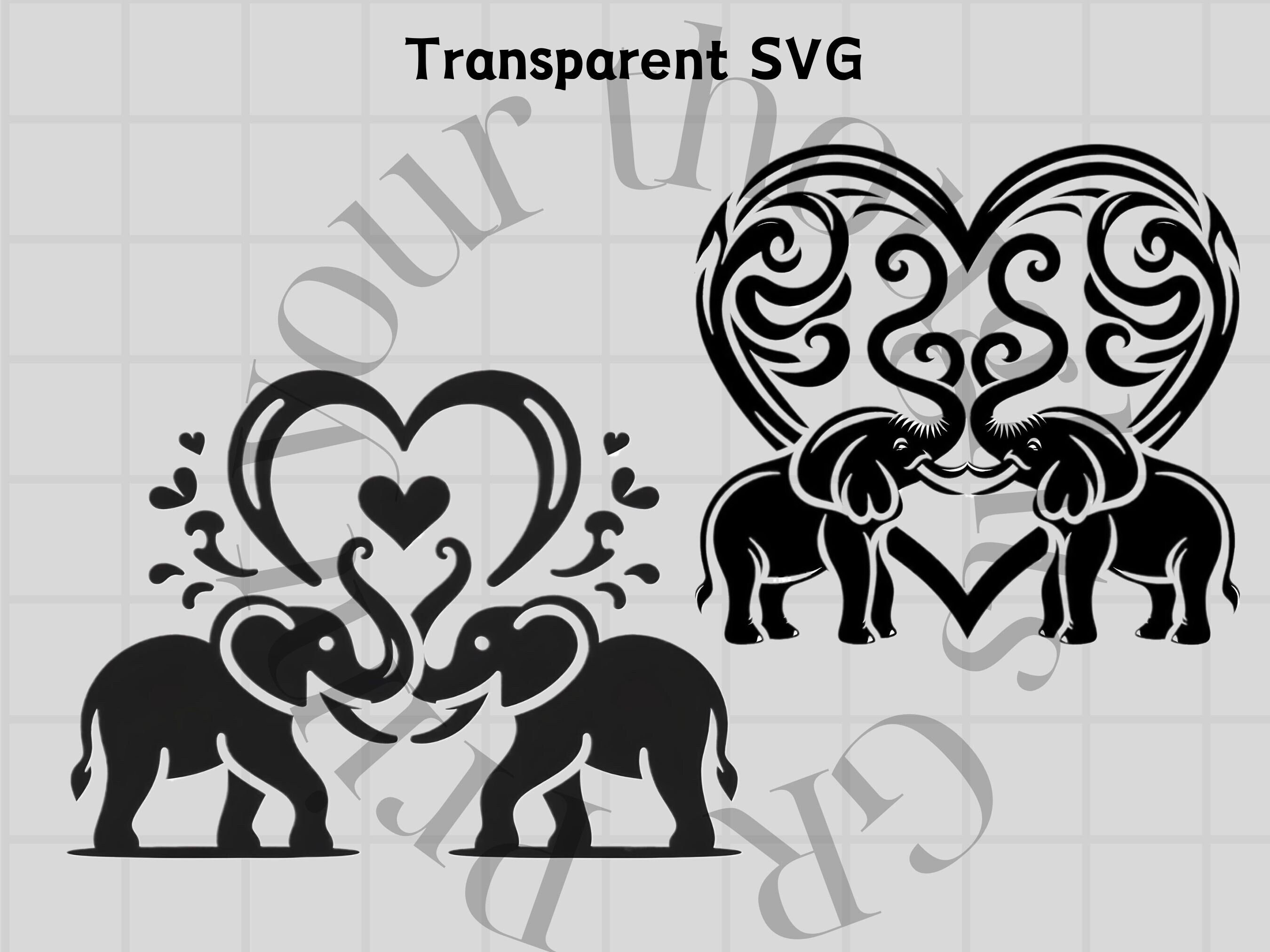 2 Elephant Files SVG PNG, Love Elephants Clip Art, Cricut Print and Cut ...