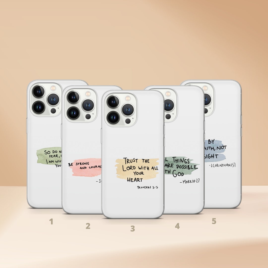 Christian Decorative Phone Case Bible Verse Cover for iPhone 15, 14, 13 ...