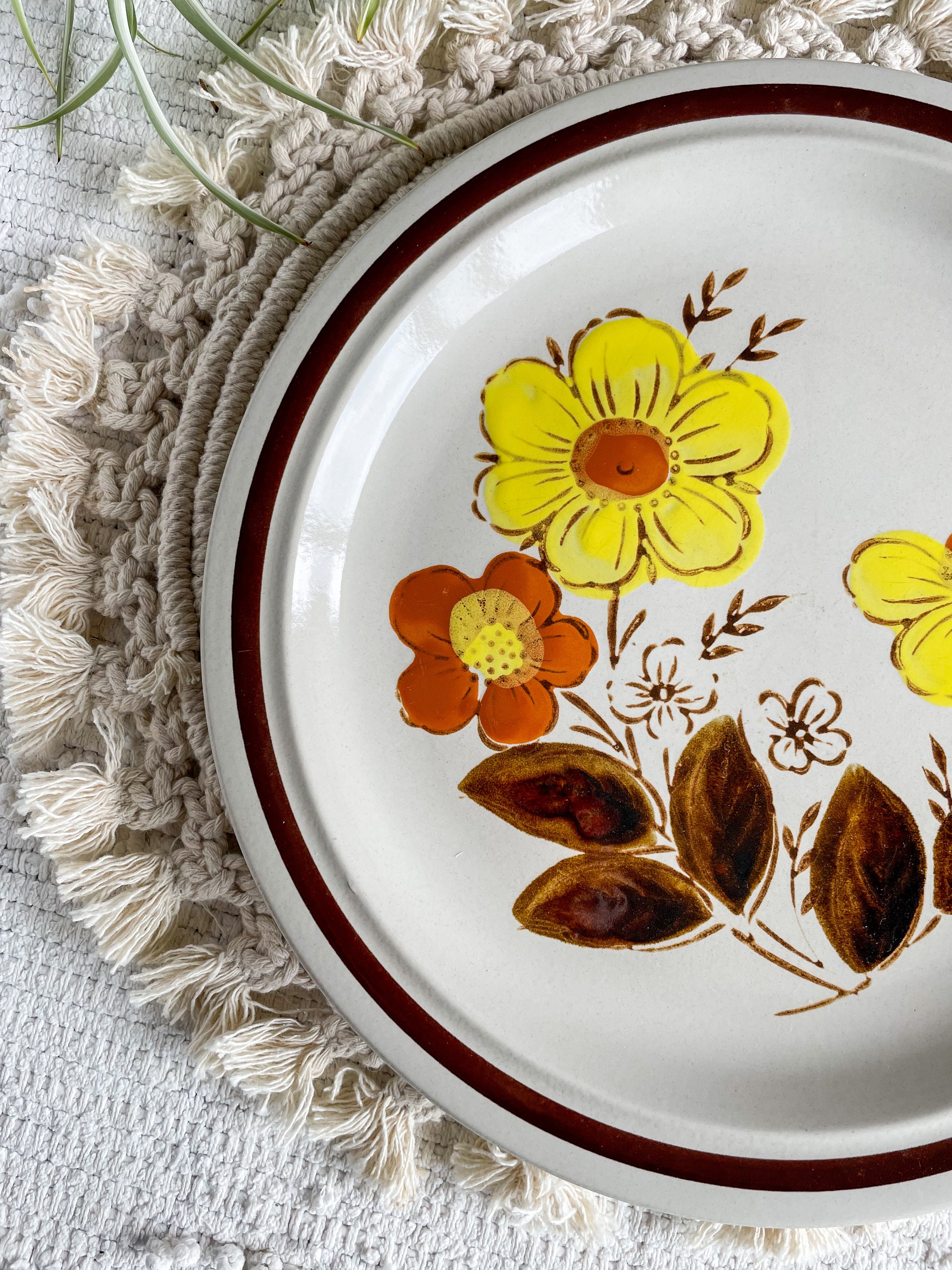 CHOP PLATE Design Four Stoneware “sundance” Japan Floral Boho - Etsy
