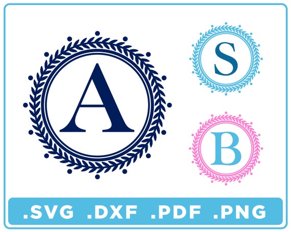 Circle Monogram Svg/dxf/png/pdf Alphabet Cut Files Digital | Etsy