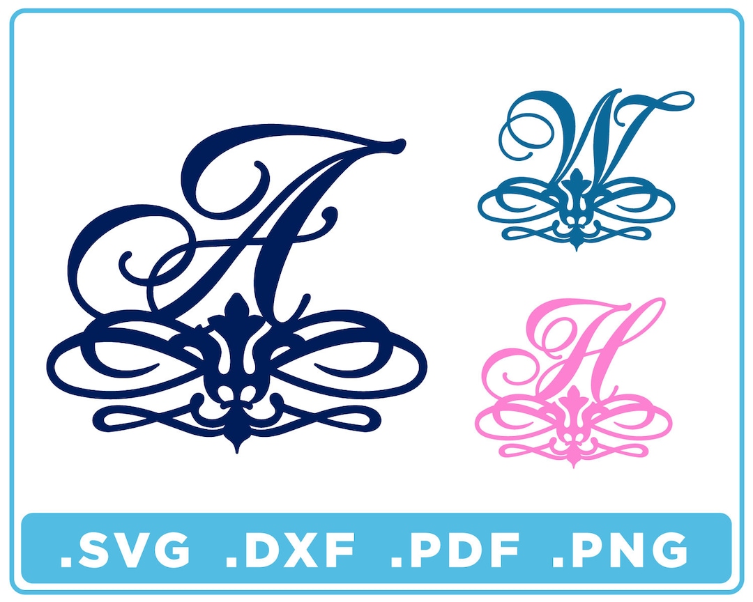 Single Monogram Svg/dxf/png/pdf, Alphabet Cut Files, Digital Download ...