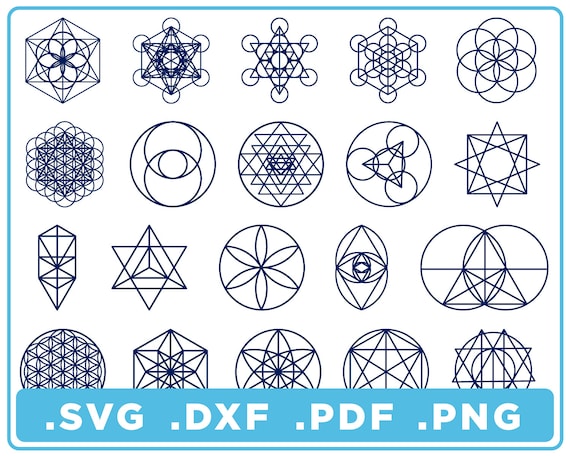Sacred Geometry Set of 20 Individual Designs Svg/dxf/png/pdf - Etsy