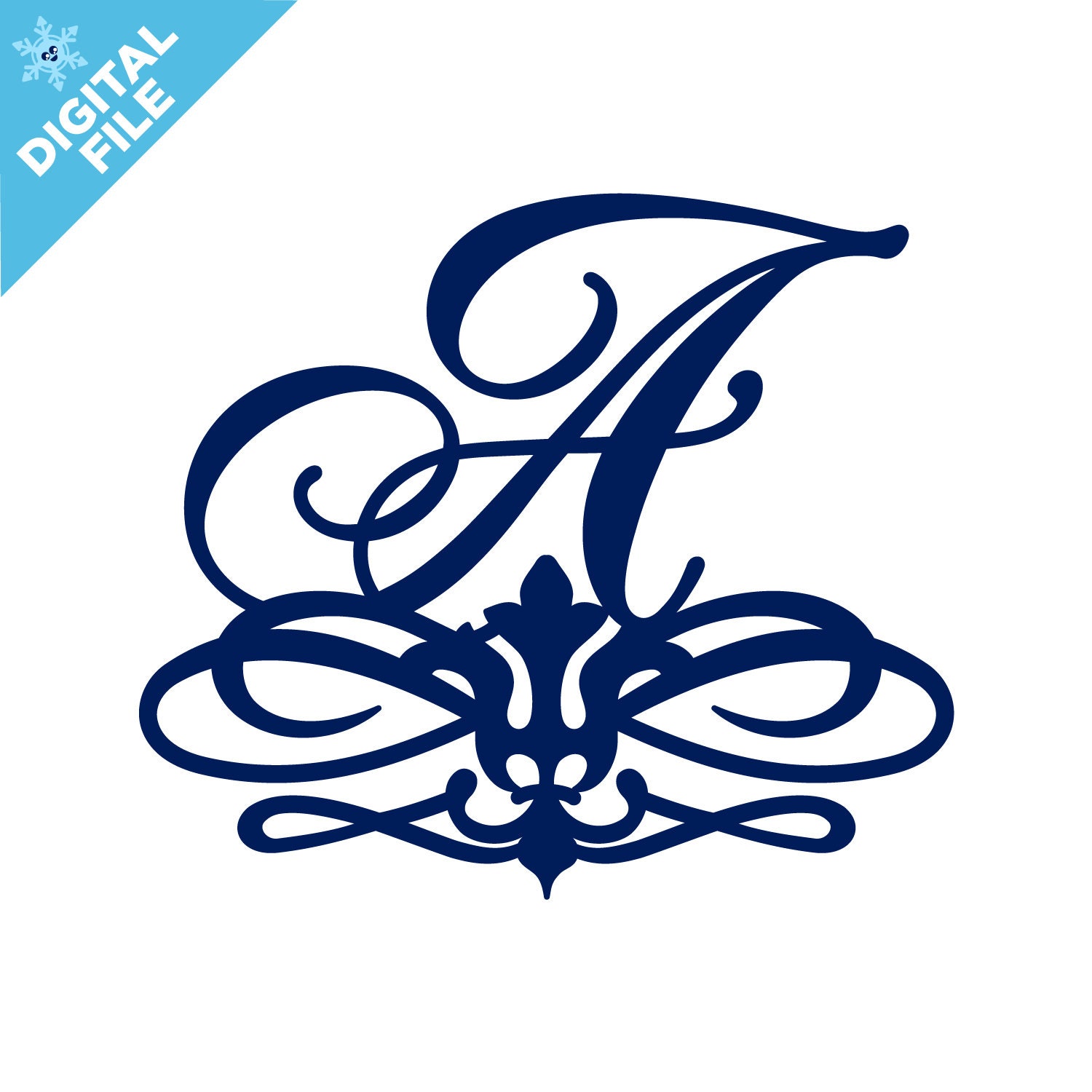 Single Monogram Svg/dxf/png/pdf, Alphabet Cut Files, Digital Download ...