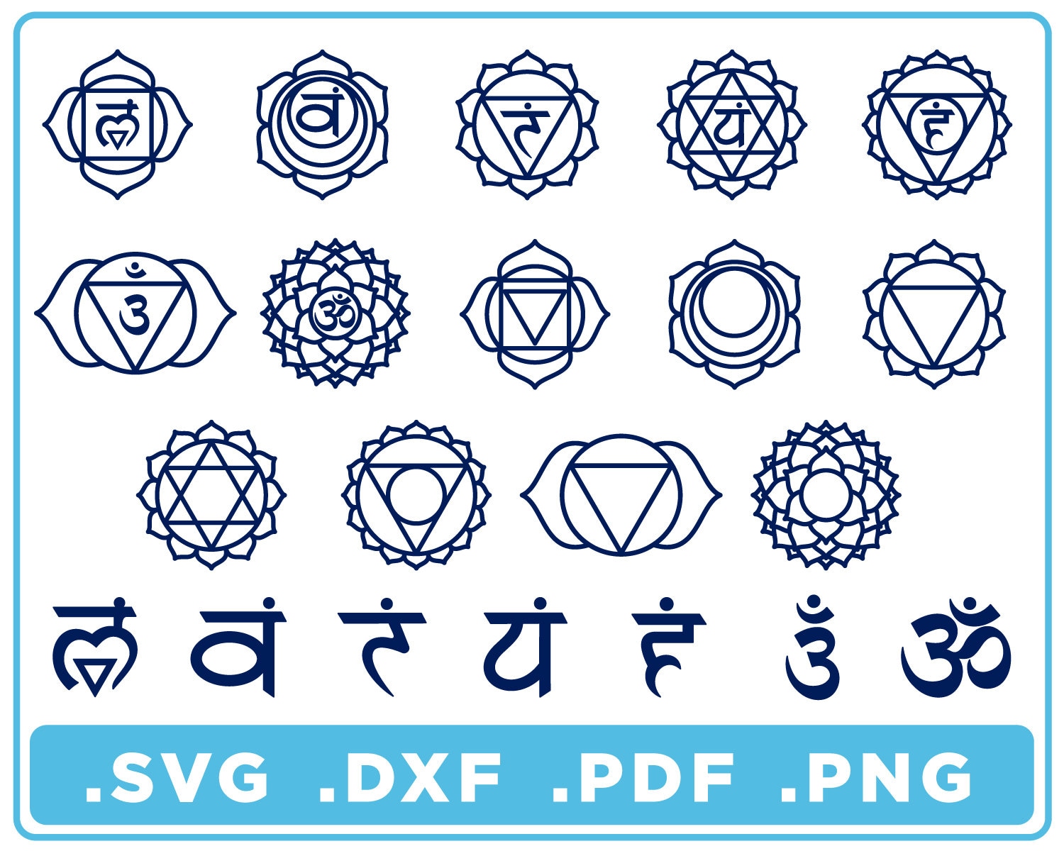 Chakra Symbol Set of 21 Individual Designs Svg/dxf/png/pdf - Etsy