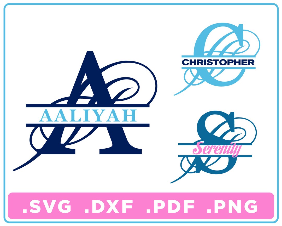 Split Monogram Svg/dxf/png/pdf, Alphabet Cut Files, Digital Download ...