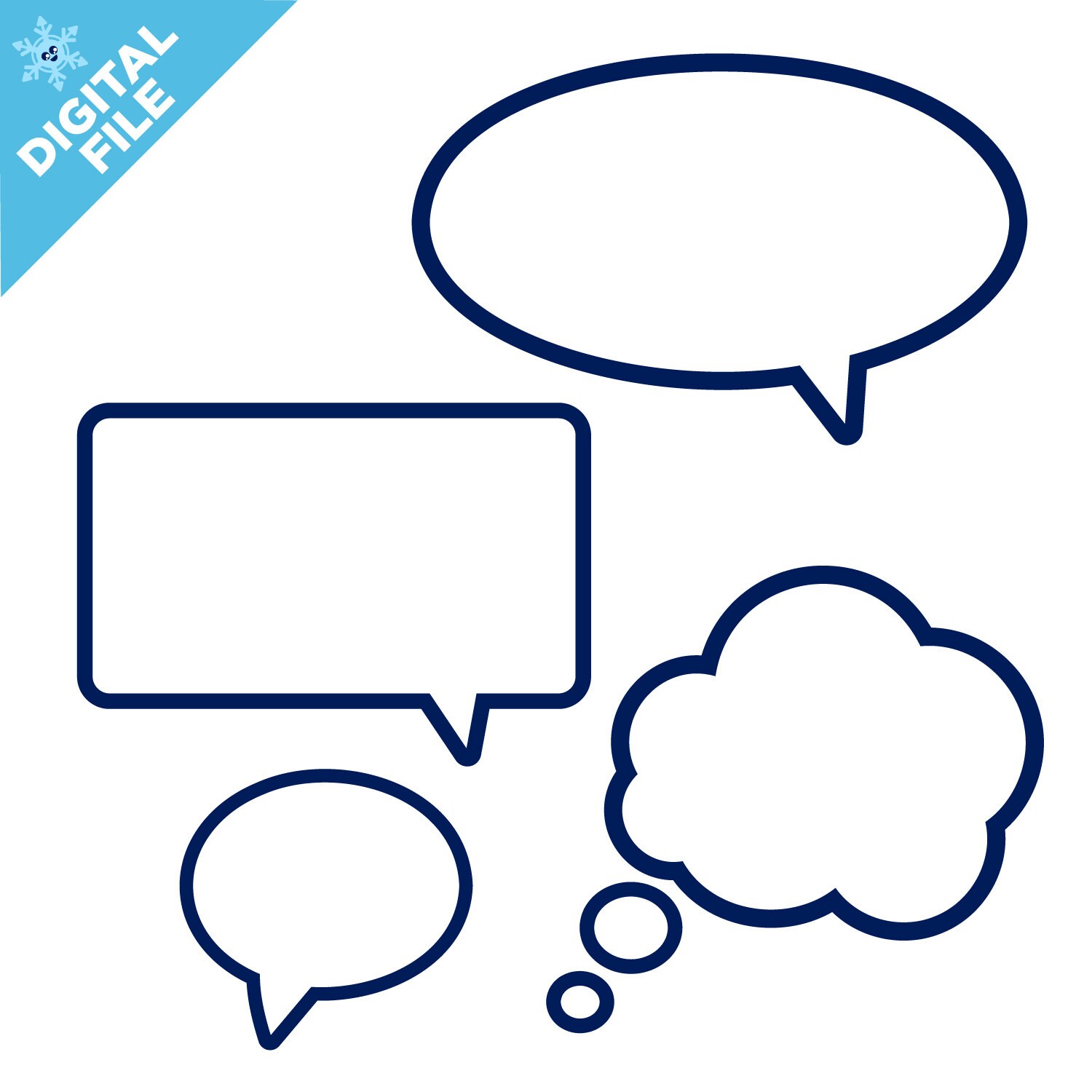 Word Bubbles Cartoon Speech Set of 30 Svg/dxf/png/pdf Cut - Etsy