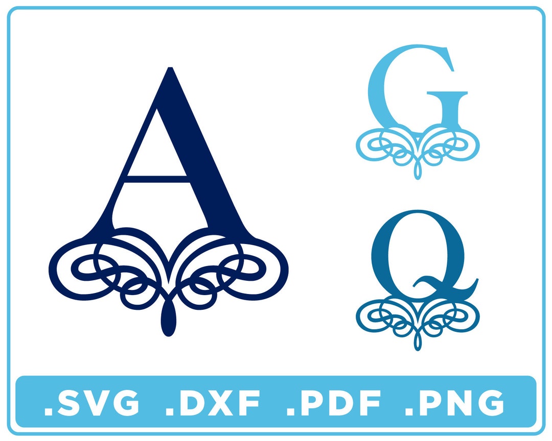 Single Monogram Svg/dxf/png/pdf, Alphabet Cut Files, Digital Download ...