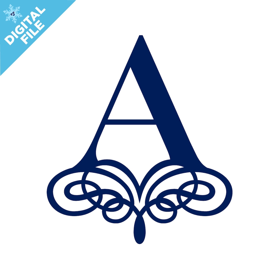 Single Monogram Svg/dxf/png/pdf, Alphabet Cut Files, Digital Download ...