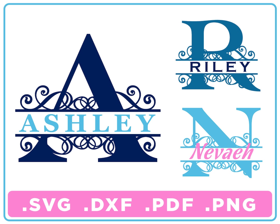 Split Monogram Svg/dxf/png/pdf, Alphabet Cut Files, Digital Download ...