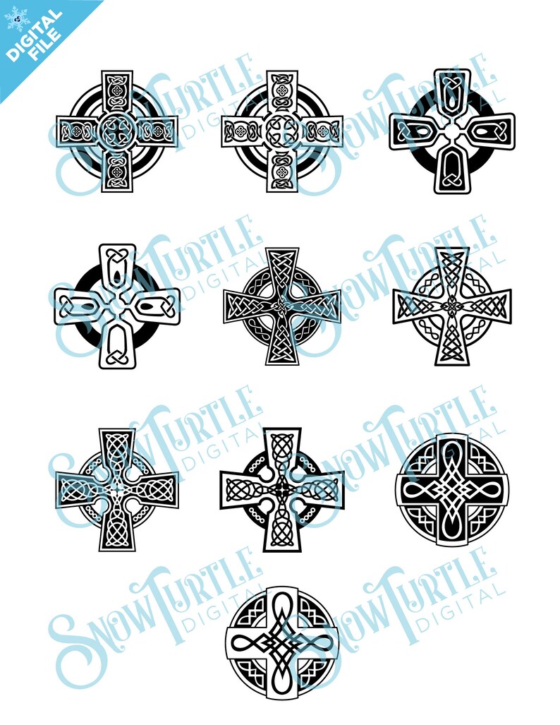 Celtic Knot Wheel Cross Set of 20 Svg/dxf/png/pdf, Cut Files, Digital ...