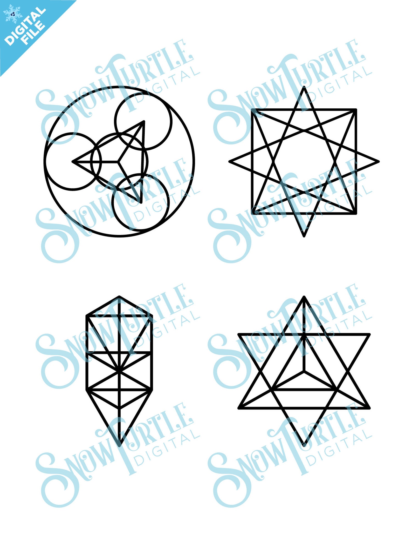 Sacred Geometry Set of 20 Individual Designs Svg/dxf/png/pdf - Etsy