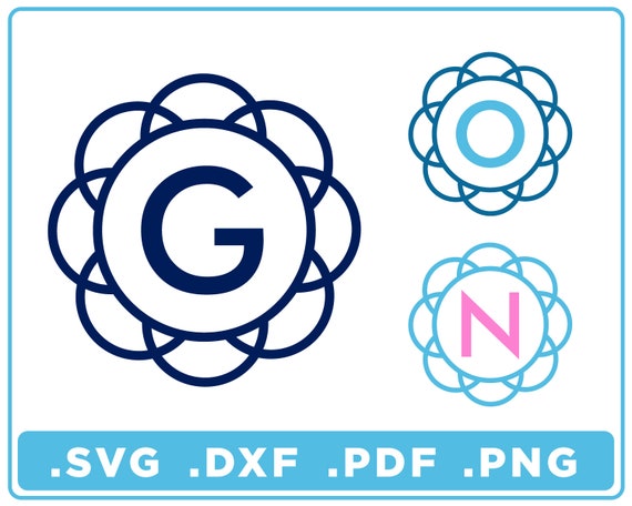 Circle Monogram Svg/dxf/png/pdf Alphabet Cut Files Digital | Etsy