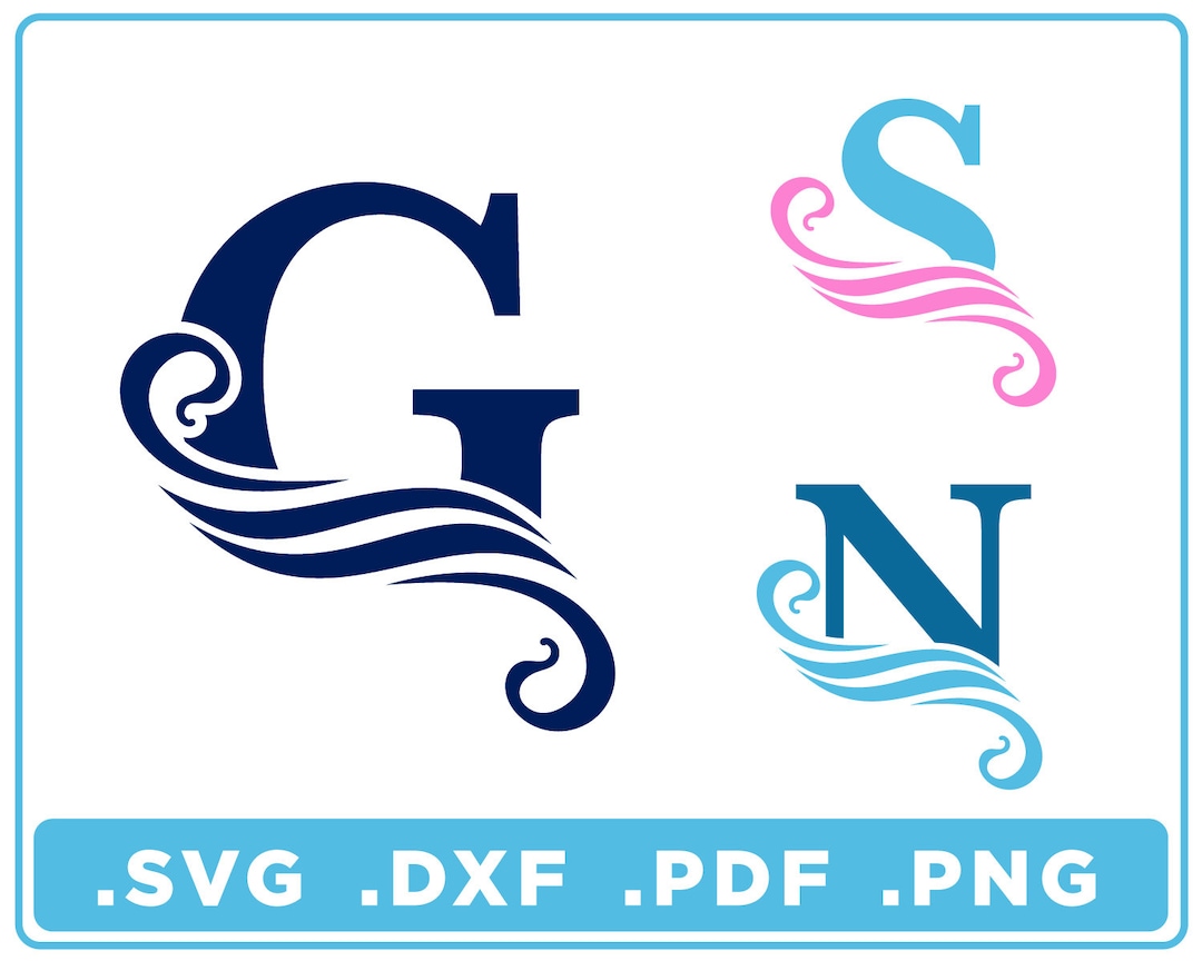 Single Monogram Svg/dxf/png/pdf, Alphabet Cut Files, Digital Download ...