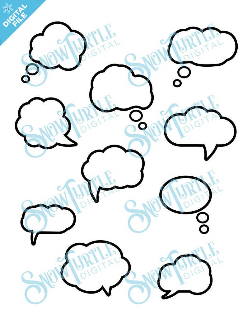 Word Bubbles Cartoon Speech Set of 30 Svg/dxf/png/pdf Cut - Etsy