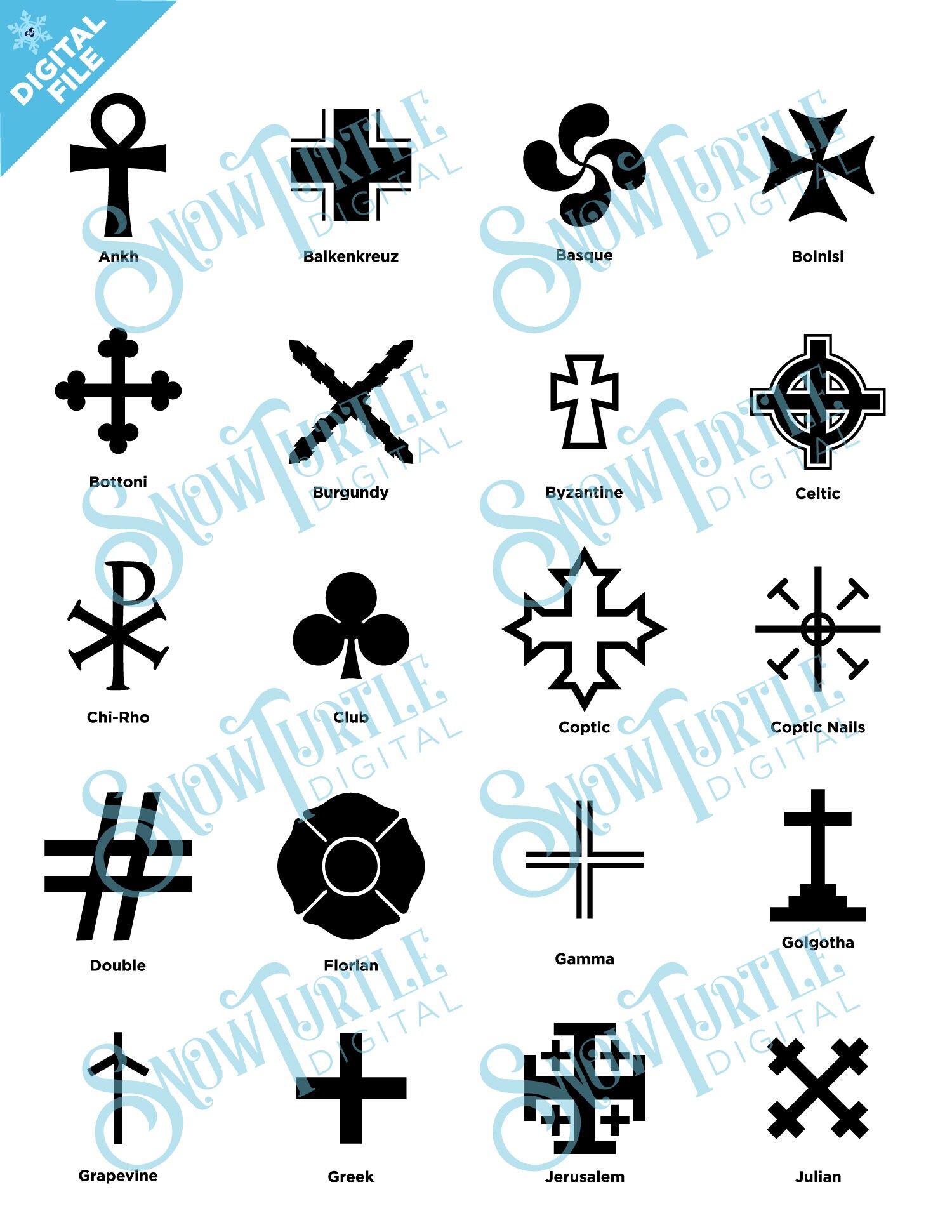 Crosses of the World Set of 48 Svg/dxf/png/pdf, Cut Files, Digital ...