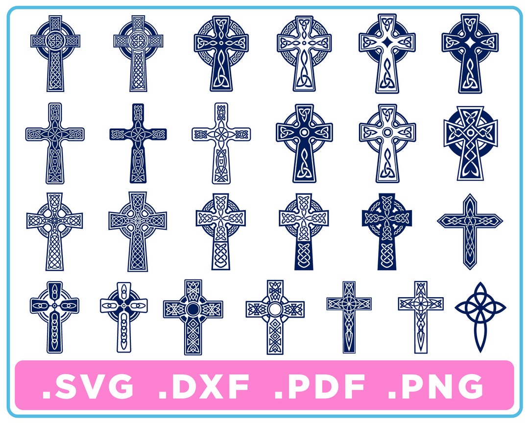 Celtic Knot Cross Set of 25 Svg/dxf/png/pdf, Cut Files, Digital ...