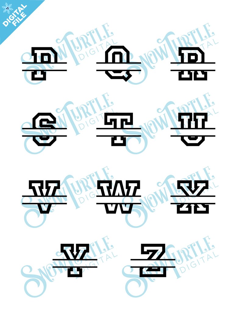 Split Monogram Svg/dxf/png/pdf, Alphabet Cut Files, Digital Download ...