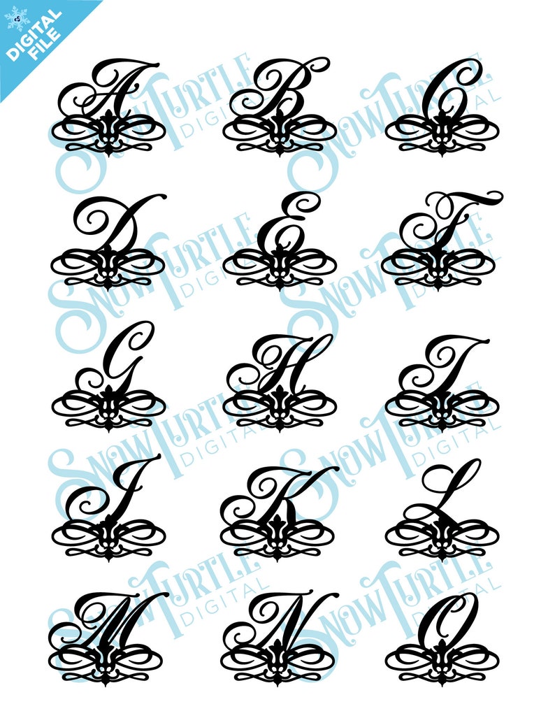 Single Monogram Svg/dxf/png/pdf, Alphabet Cut Files, Digital Download ...