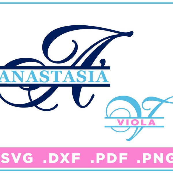 Split Monogram - Etsy