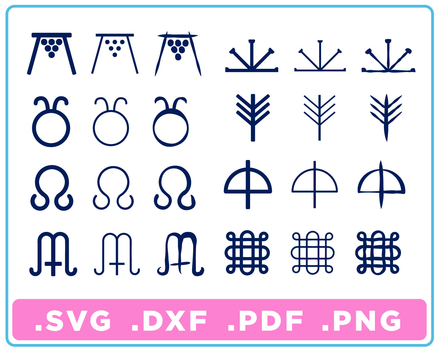 Celtic Seasons Symbols Gaelic Solstice Celtic Calendar 24 Svg/dxf/png ...